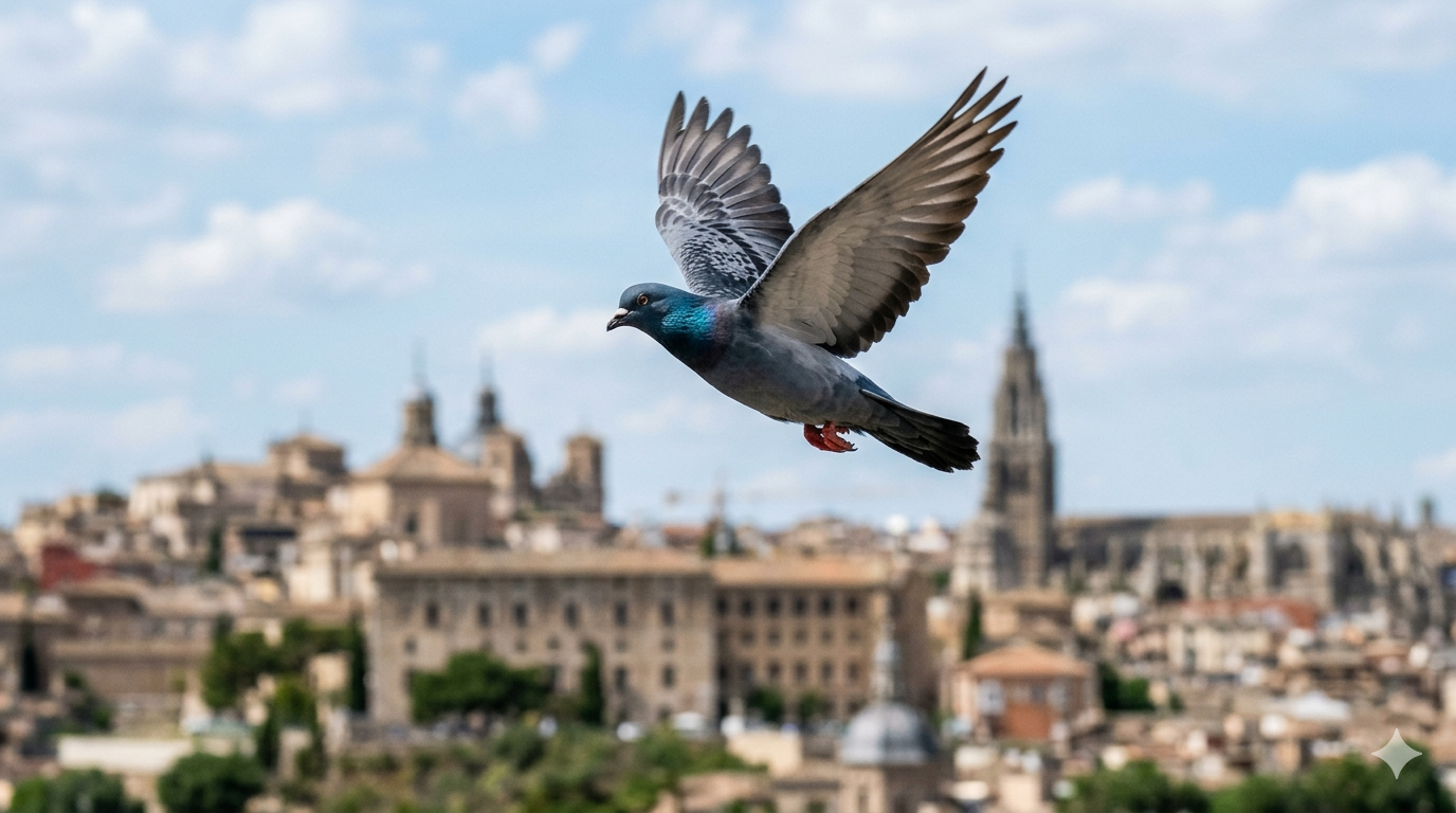 What happens to a pigeon's eyes in flight is not what you would guess ...