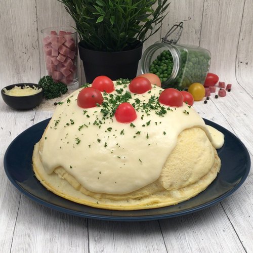 Fried rice layered omelet