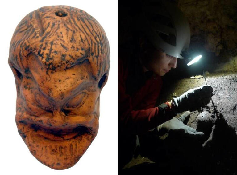 Archaeologists just found a Greek theater mask figurine at an ancient ...