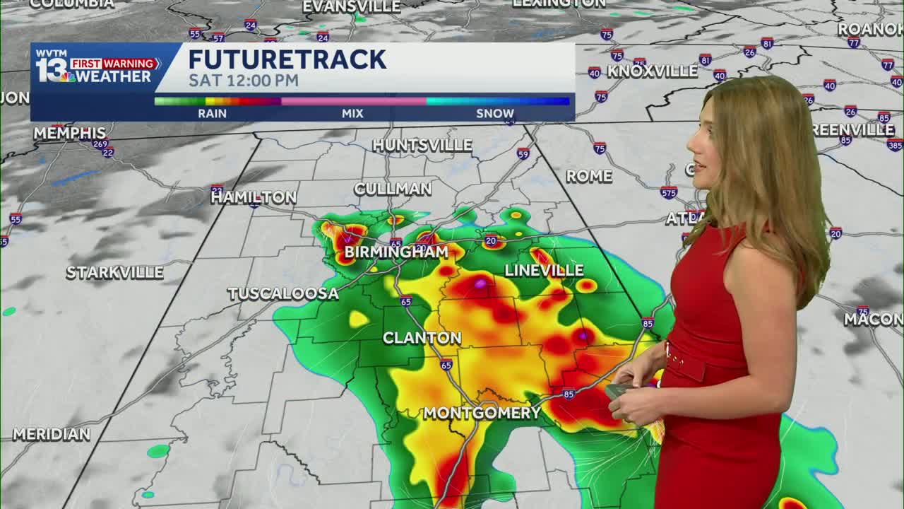 Waves of heavy rain and storms in Central Alabama's Father's Day forecast