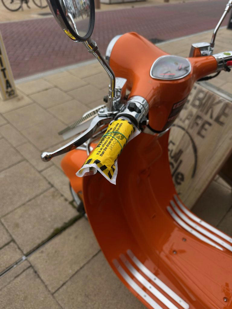 Parking ticket issued to restaurant’s decorative scooter