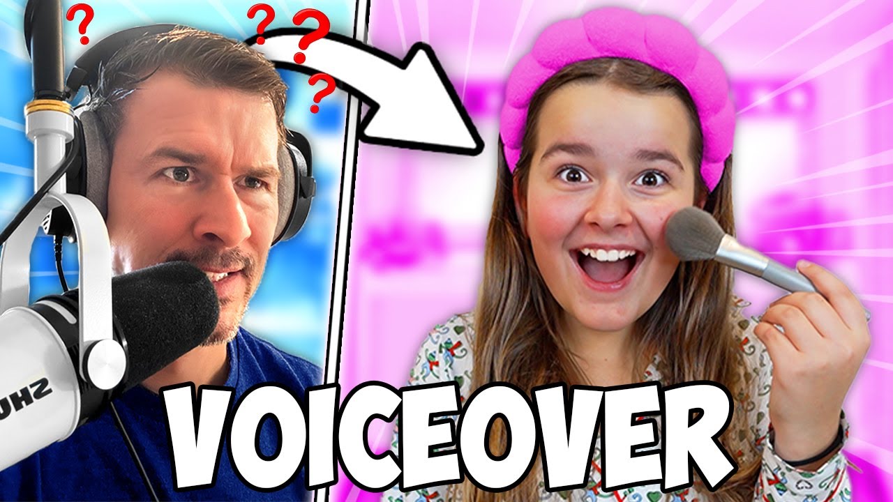 My dad tries my voiceover makeup routine! 😂