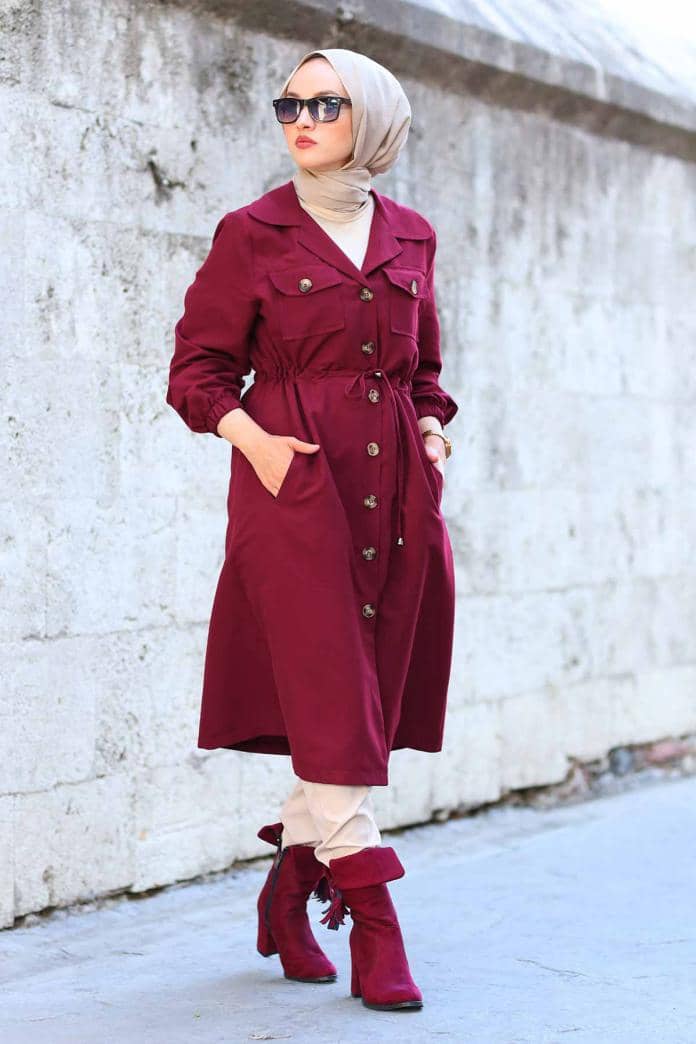 16 warna jilbab untuk baju warna maroon, elegan dan classy