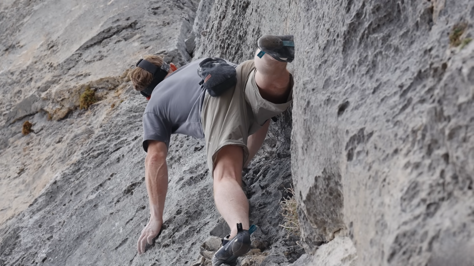 He was climbing with his bare hands - then his grip started slipping