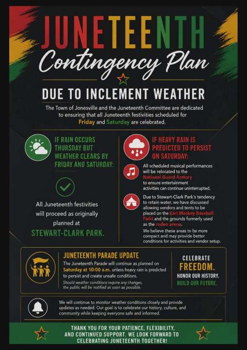 Town of Jonesville announces inclement weather plans for weekend ...