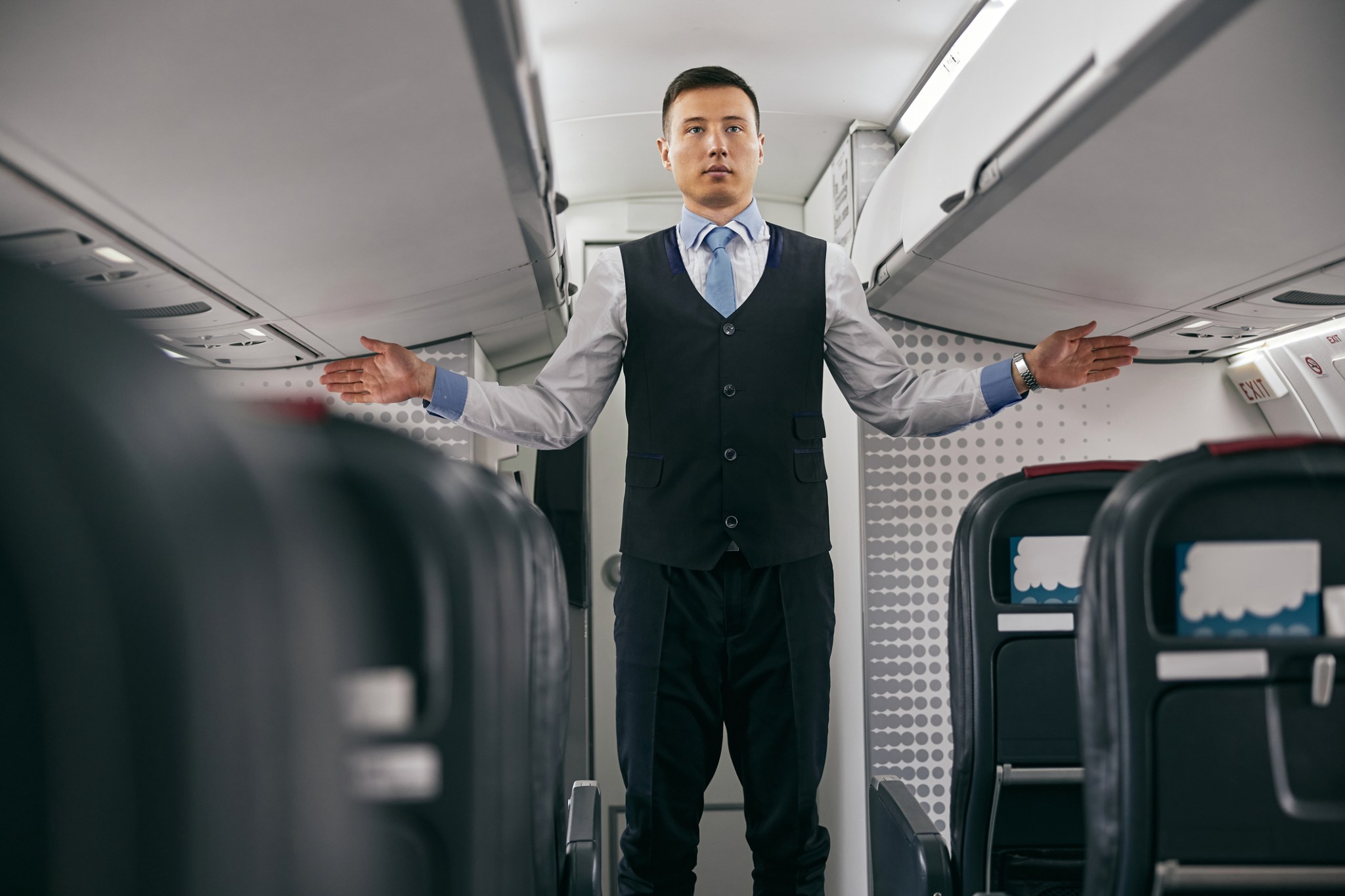 Flight attendant does seat checks but there’s an unexpected twist