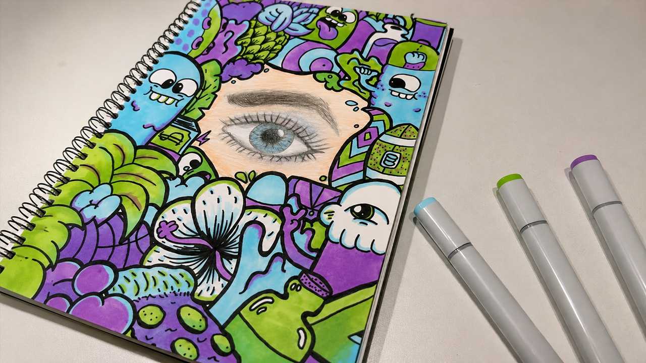 What Happens When Realistic Art Blend With Cartoon Doodles?