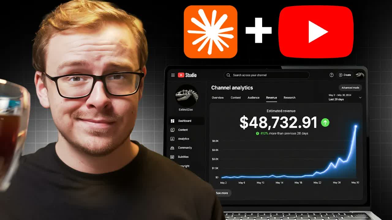 Claude code + YouTube = $48,700/month