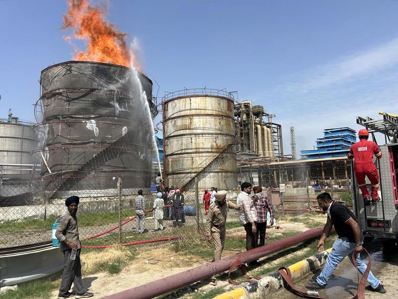 Ethanol storage tank catches fire at BCL distillery unit in Bathinda ...