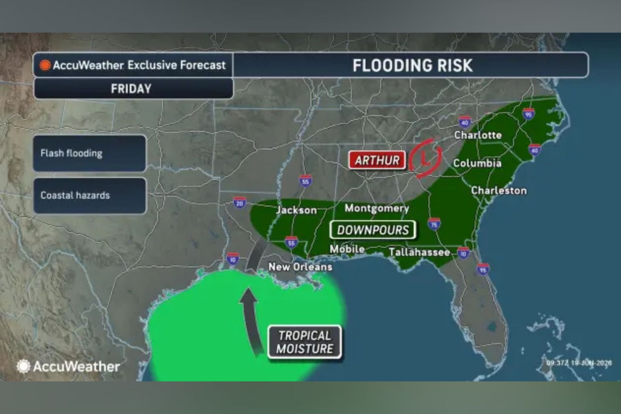 Storm Arthur tracker shows worst life-threatening floods as new storm looms