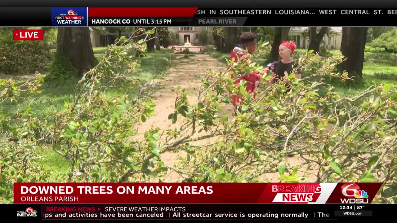Tracking Storm Damage in Louisiana: Strong winds leaves behind storm ...