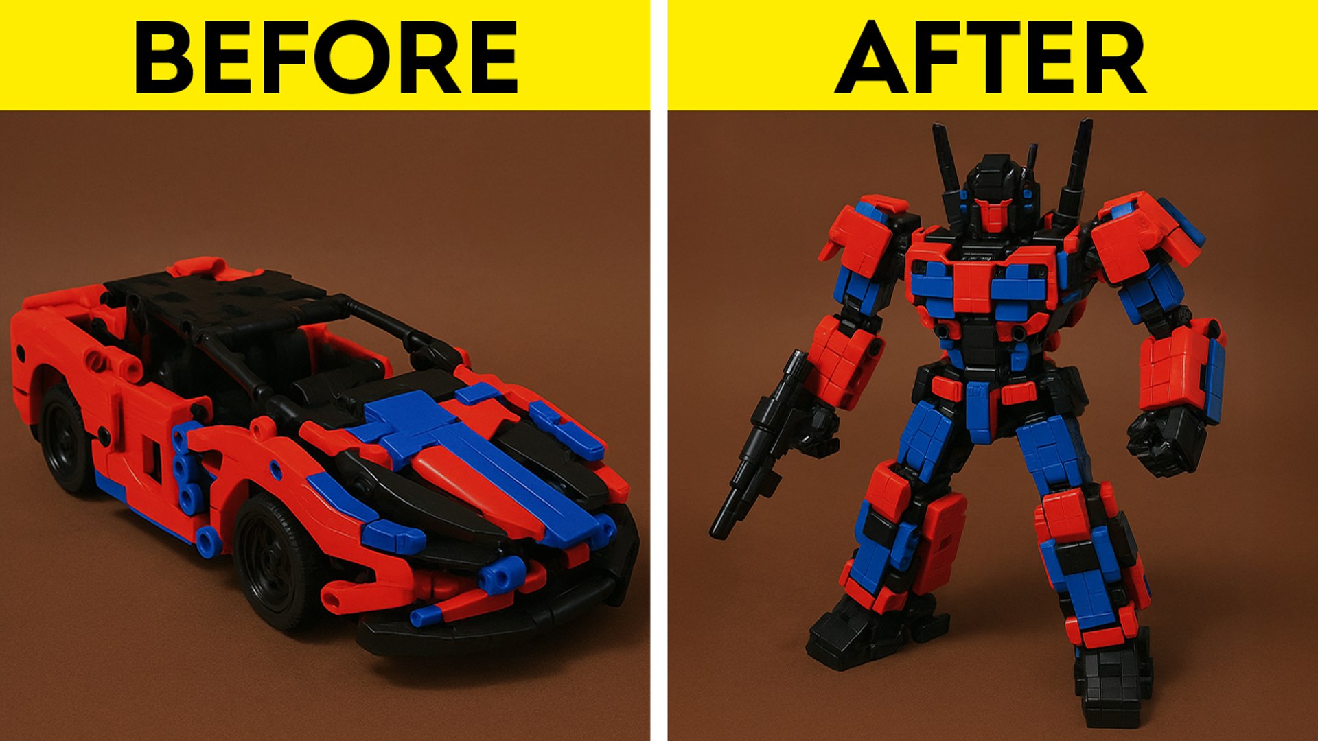 Transforming a LEGO car into a $100,000 Optimus Prime creation