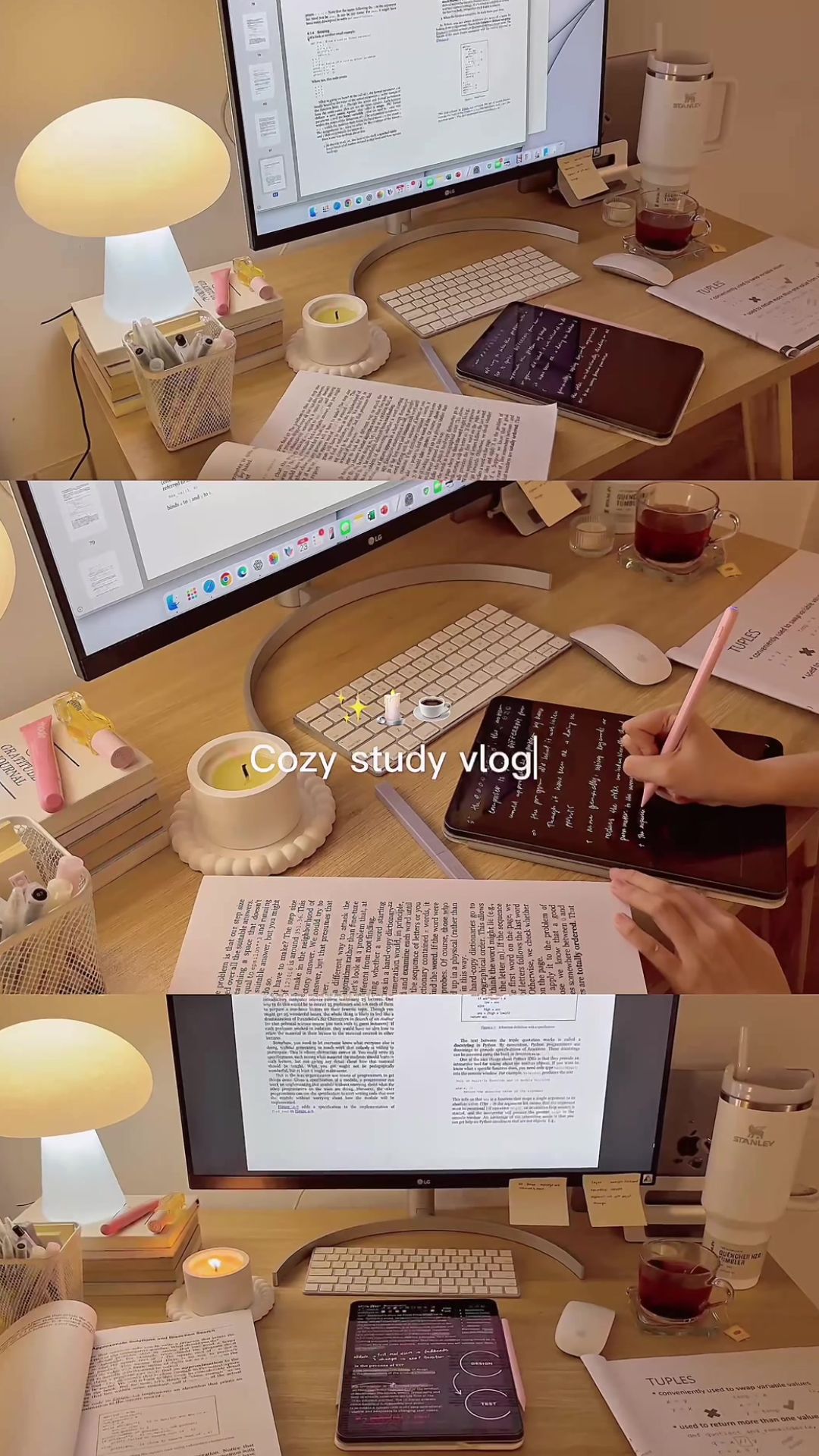 Cozy study vlog relaxing study with me session