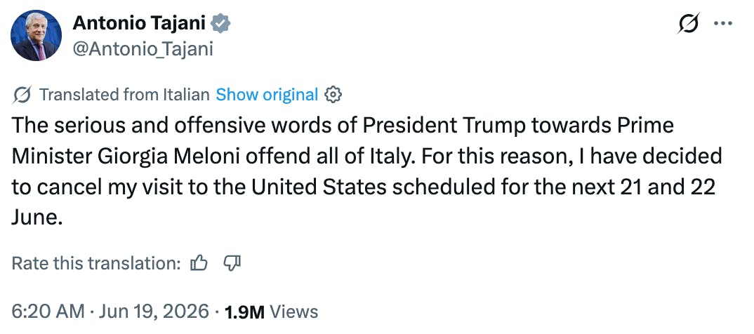 Trump sparks diplomatic crisis with Italy over egomaniacal photo claim