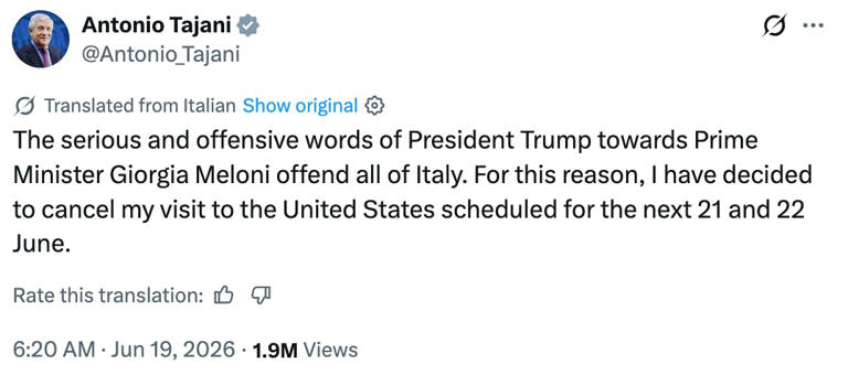 Trump sparks diplomatic crisis with Italy over egomaniacal photo claim