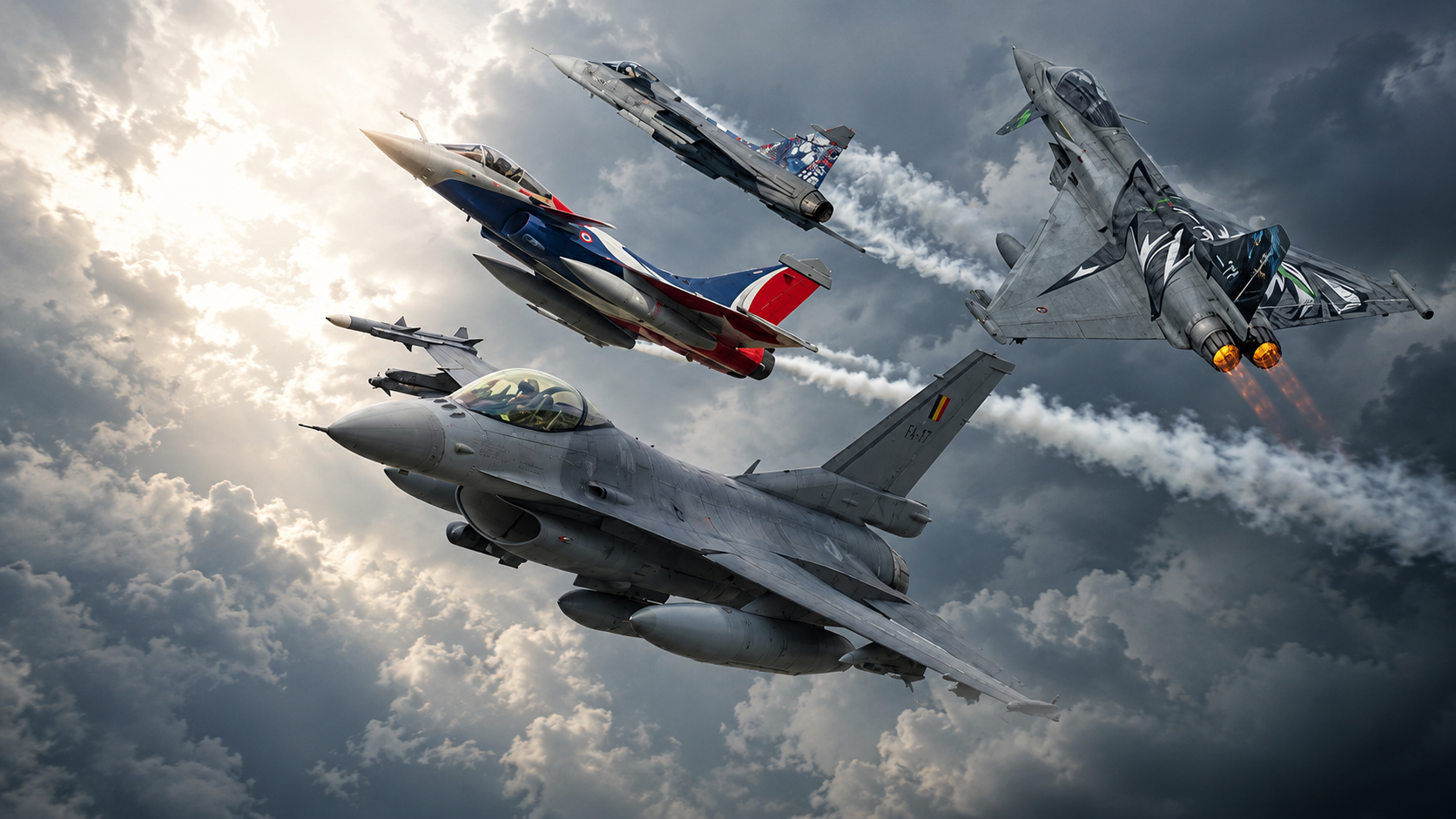 Watch four fighter jets fight for the top spot - "The sky belongs to them"