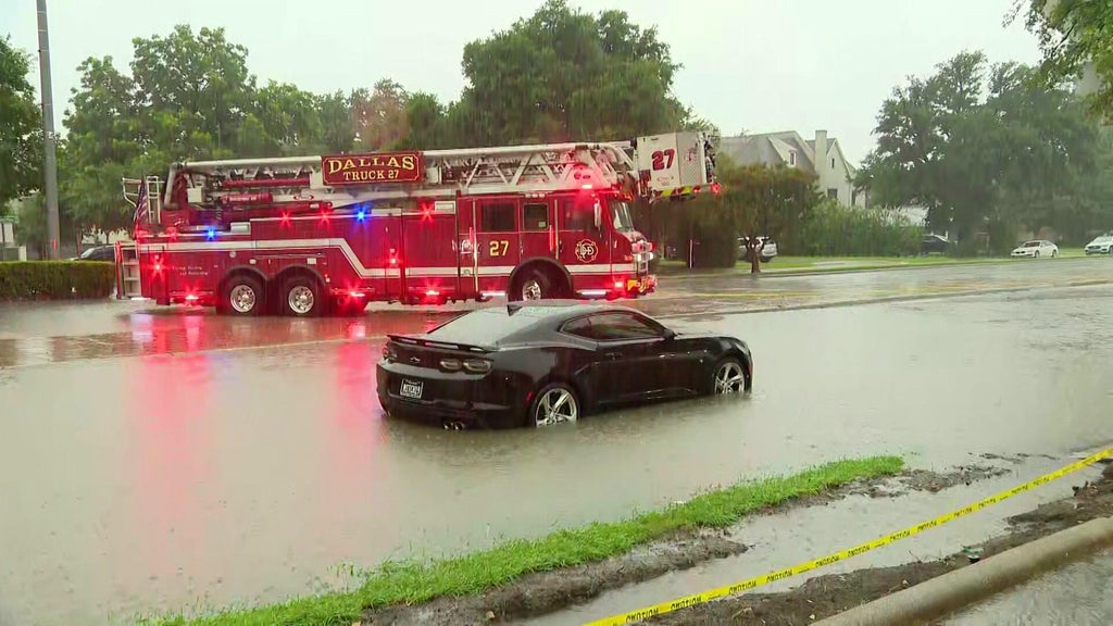 Roads flooding in North Texas after morning storms swept across the region