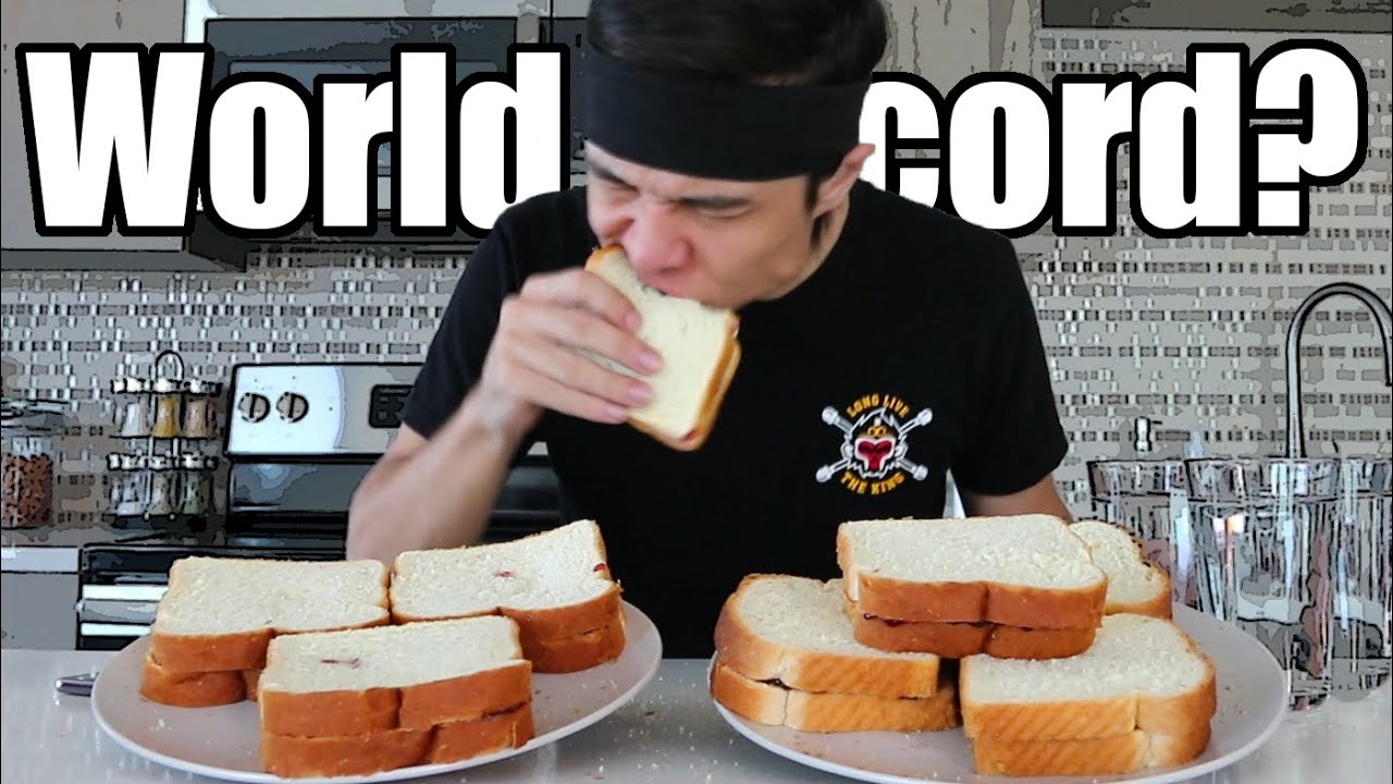 Peanut butter & jelly world record challenge (1-minute)