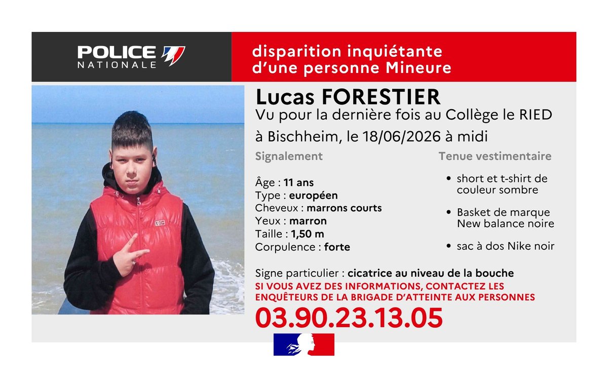 Bas-Rhin : la police lance un appel à témoins pour tenter de retrouver ...