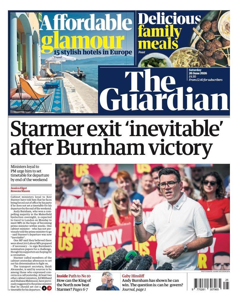 'Cabinet turns on Starmer' and 'Meg's in' for palace stay