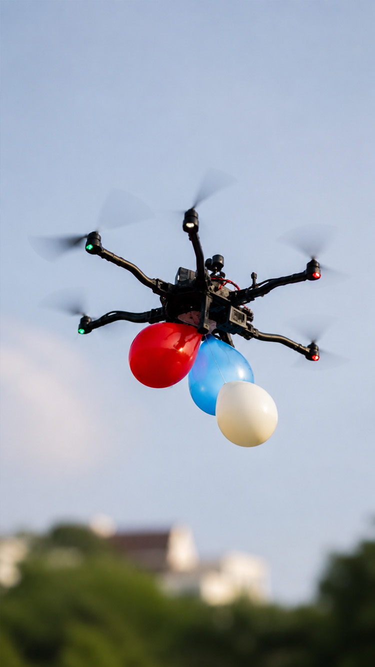 Balloon challenge sends drone out of control