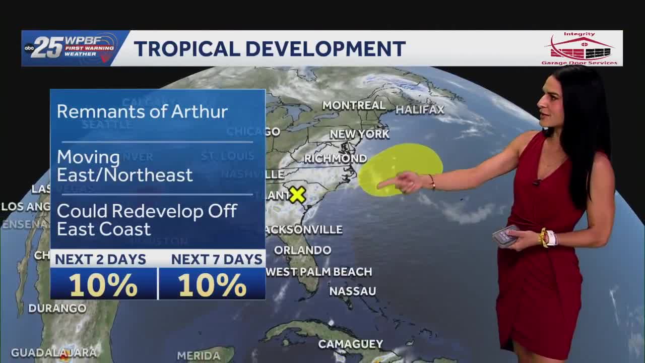 Remnants of Arthur could redevelop after moving off US coast