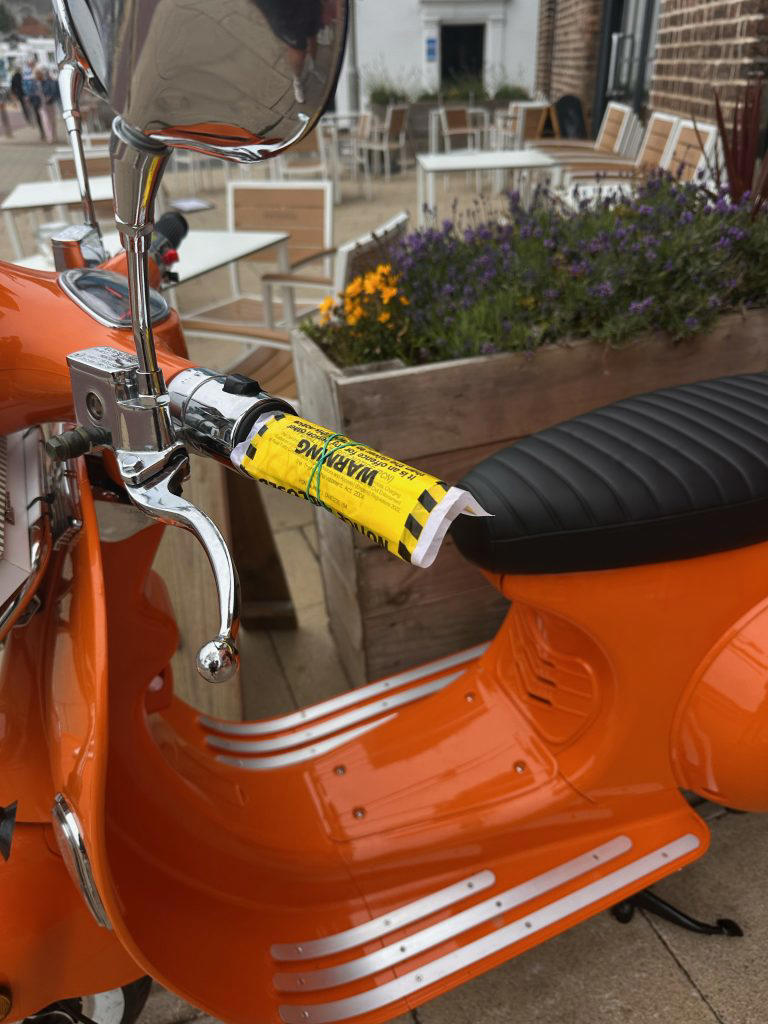 Parking ticket issued to restaurant’s decorative scooter