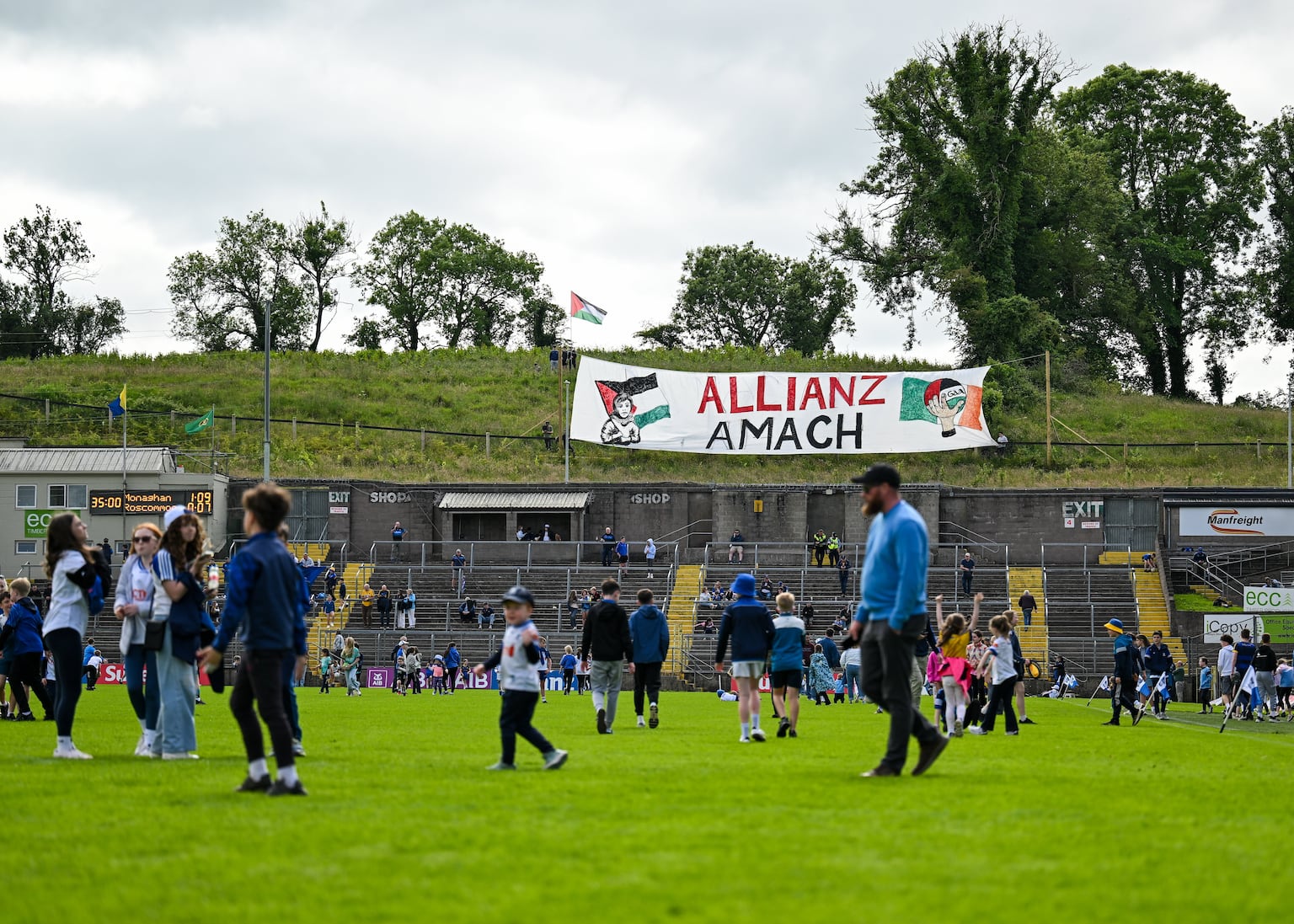Monaghan County Council in conflict with anti Allianz protestors at Clones