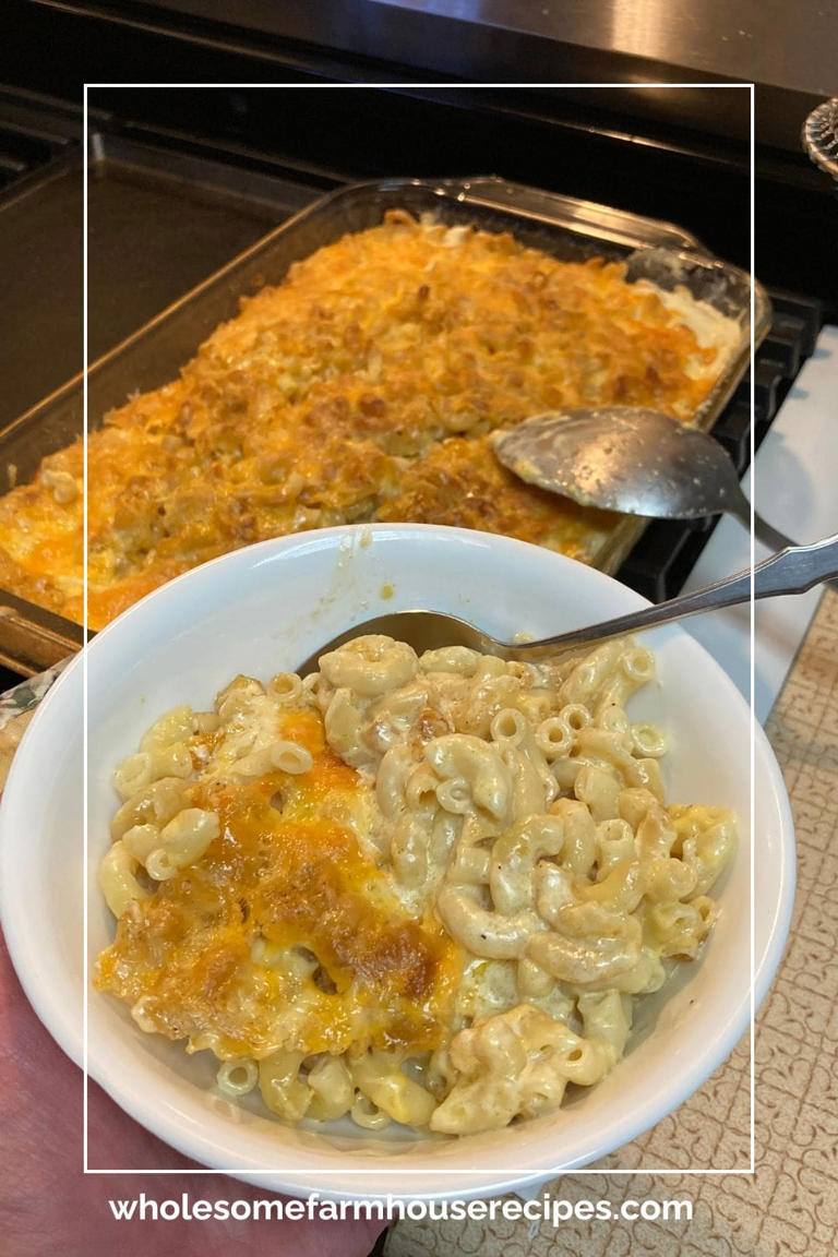 Baked pioneer macaroni and cheese casserole recipe