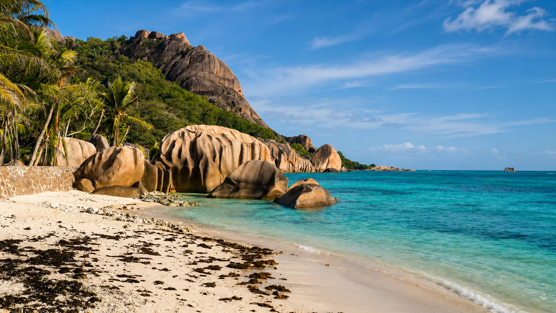An island famous for its granite formations