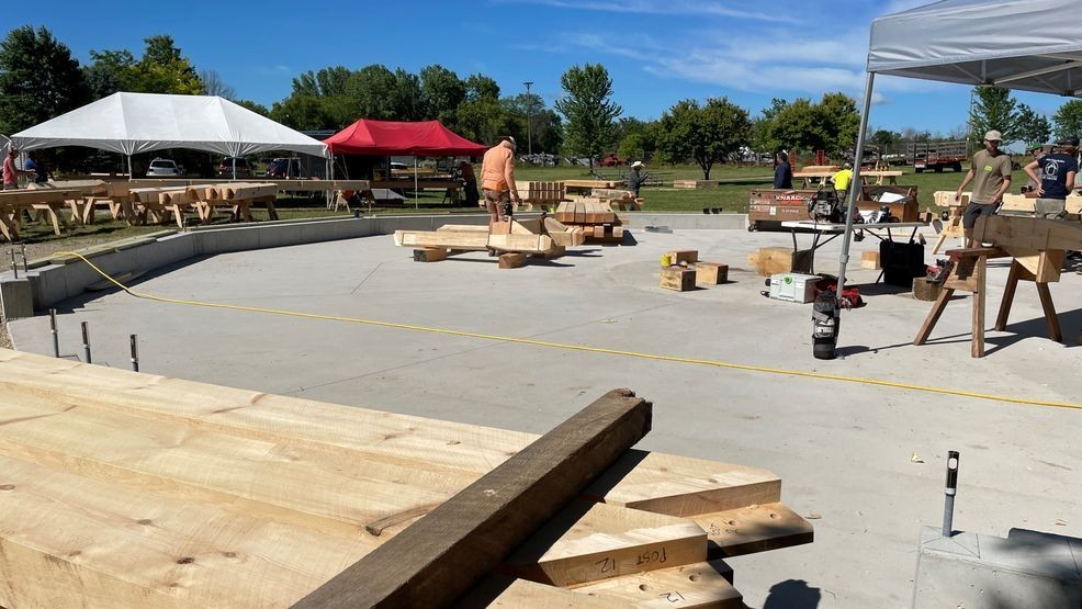 Carousel shelter work continues at Union Thresheree grounds in Waupaca ...