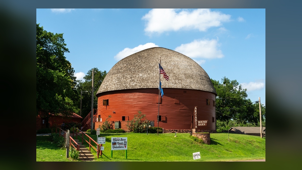 A dance hall, a museum, and a round red barn: this Route 66 stop near ...
