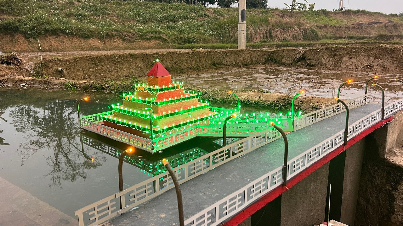 Building a hidden hydroelectric power plant inside a pyramid