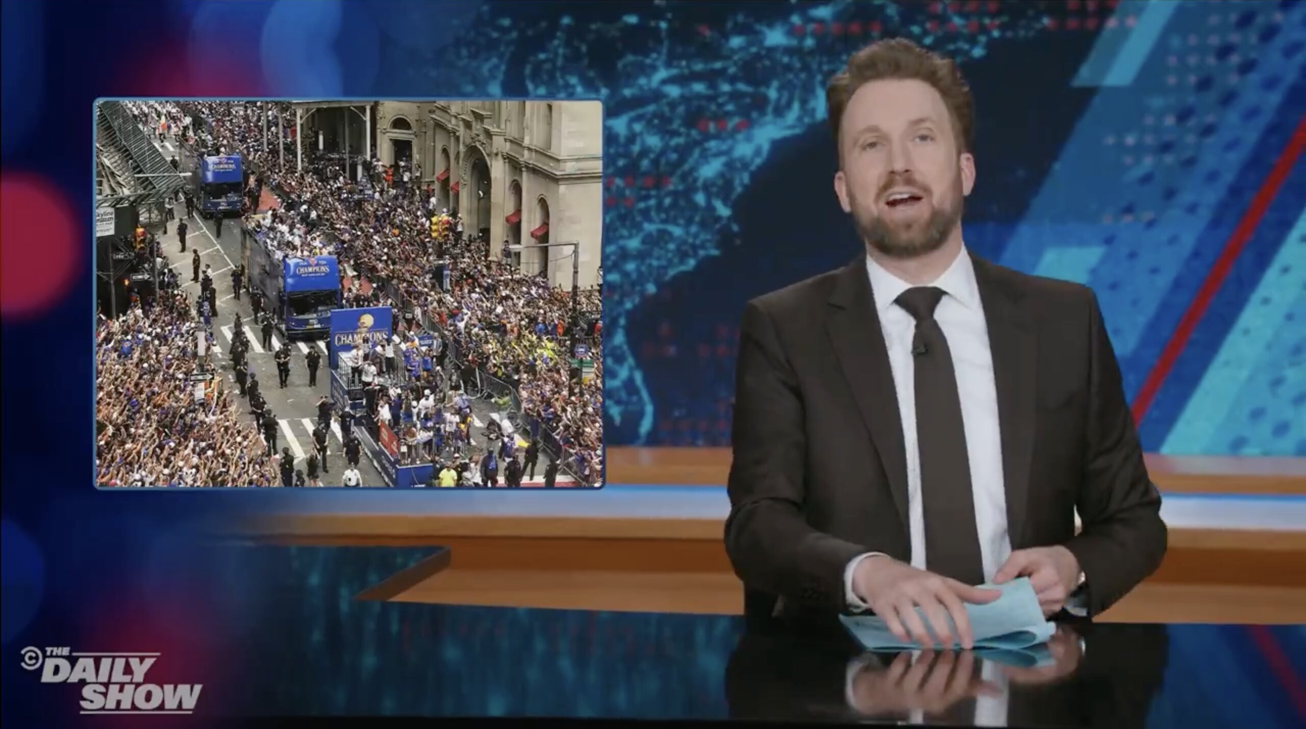 Daily Show comic has a field day with New York Knicks parade mayhem ...