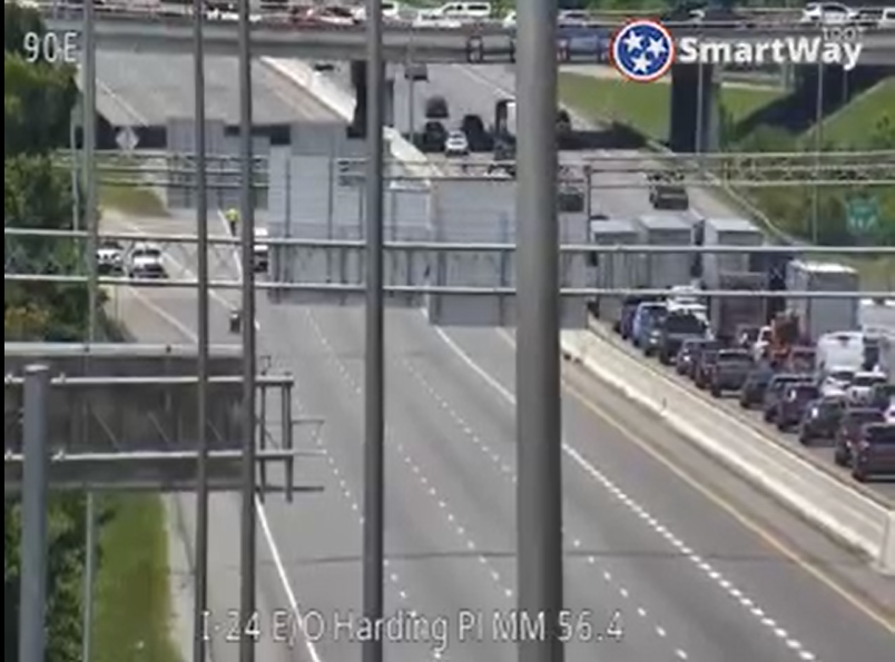 I-24 eastbound in Nashville shut down by motorcycle wreck