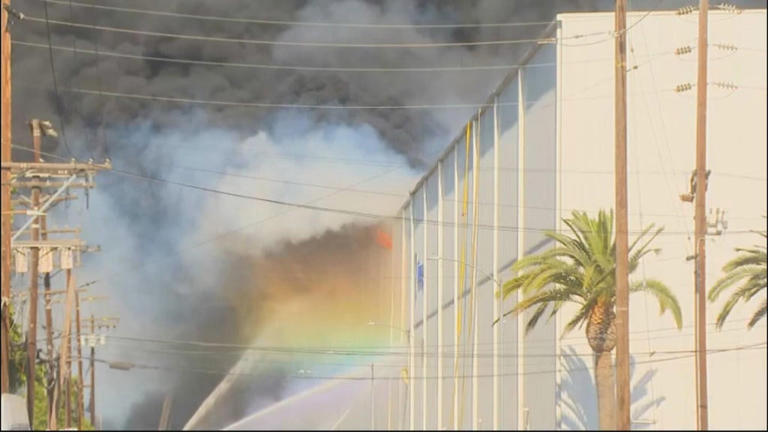 Boyle Heights warehouse fire will "ebb and flow," LAFD says