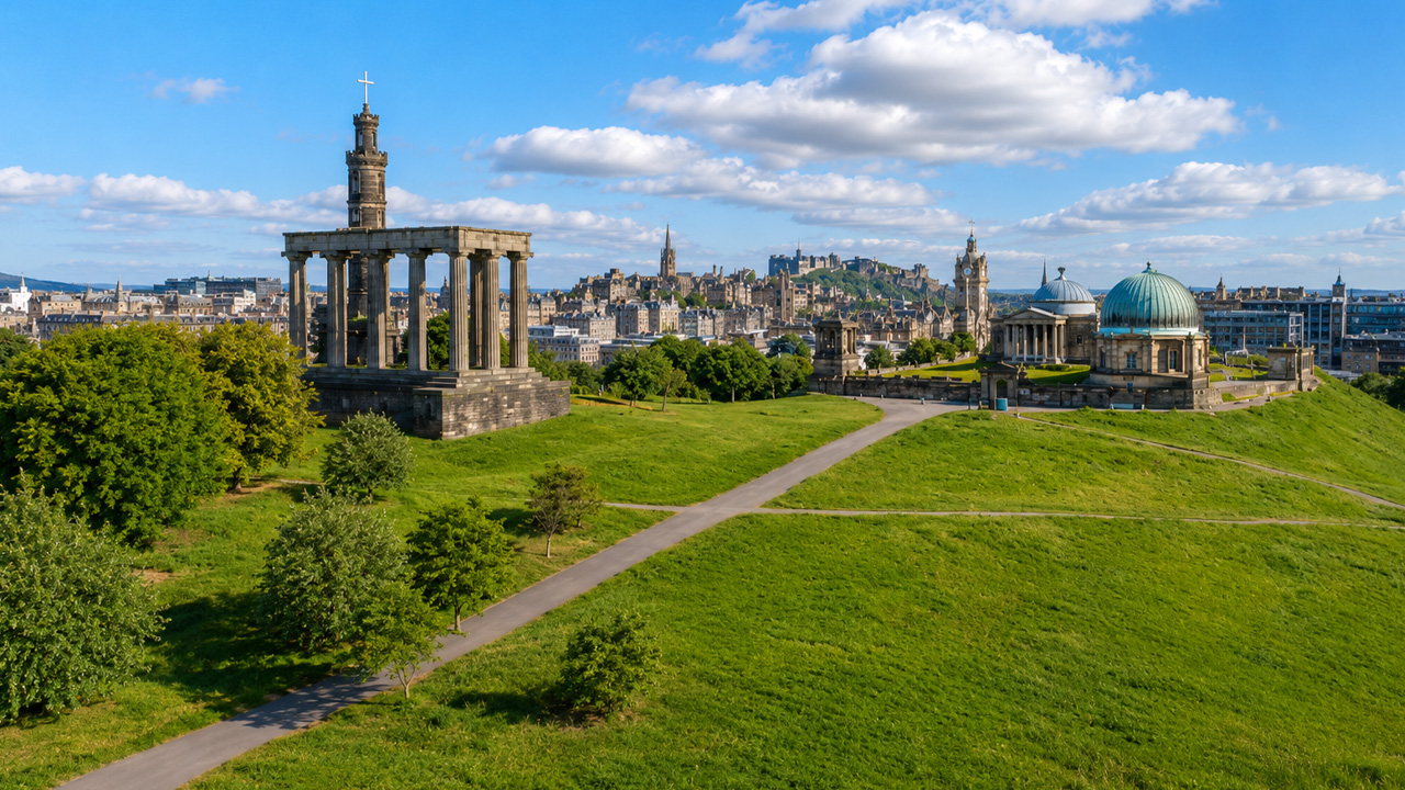 Edinburgh’s Calton Hill feels like a city view from another time