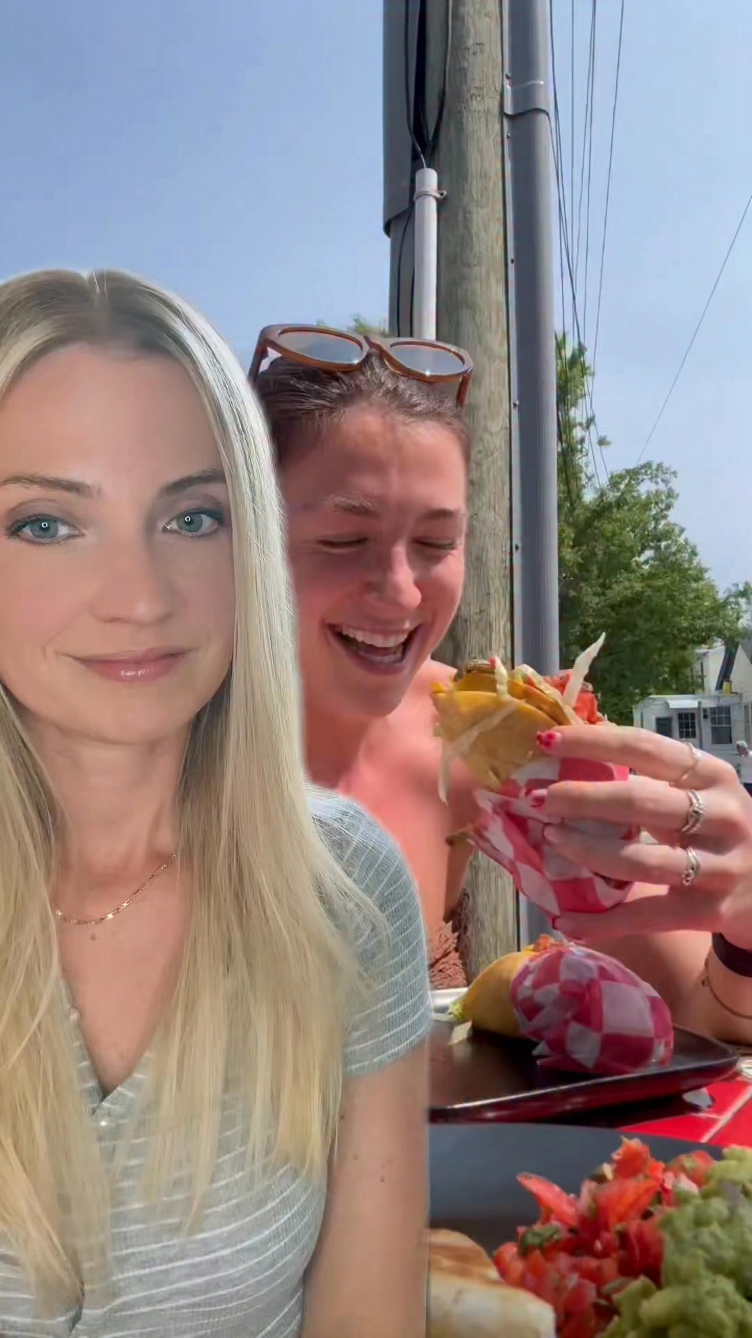 Woman is nice to a random man walking past her!