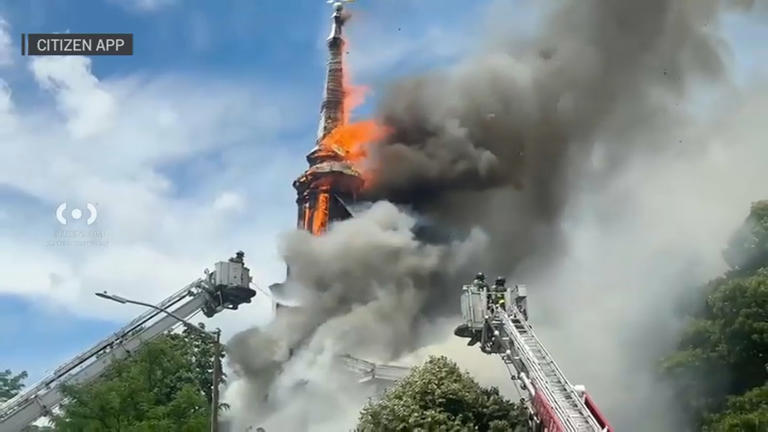 Fire breaks out at historic Brooklyn church as flames engulf steeple