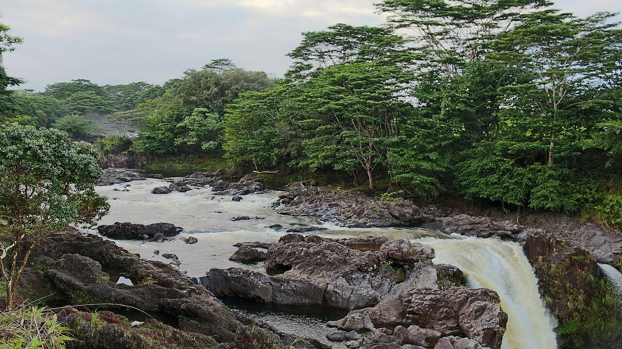 Waiānuenue means rainbow water and this Big Island falls earns every ...