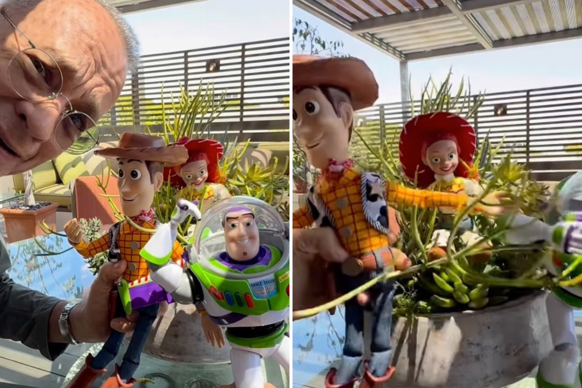 Tom Hanks plays with Toy Story dolls as new movie hits cinemas