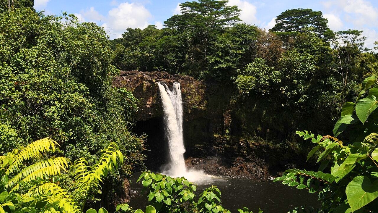 Waiānuenue means rainbow water and this Big Island falls earns every ...