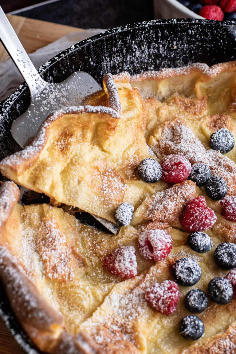 This vanilla Dutch baby pancake puffs up like magic in the oven