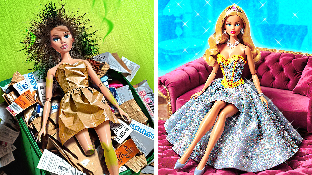 Broke Barbie gets a new life with a wealthy family - Incredible doll ...
