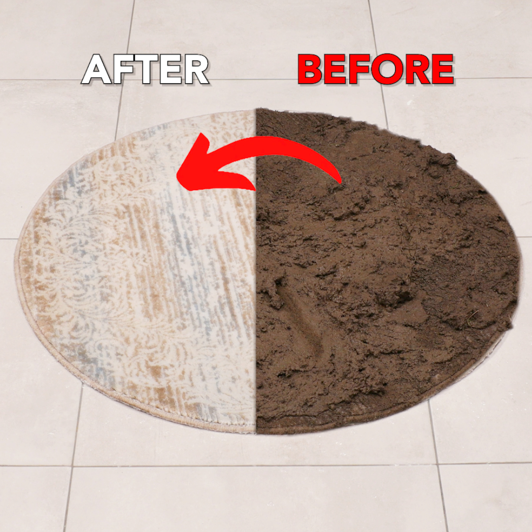 From brown to white: A satisfying rug cleaning! 💦