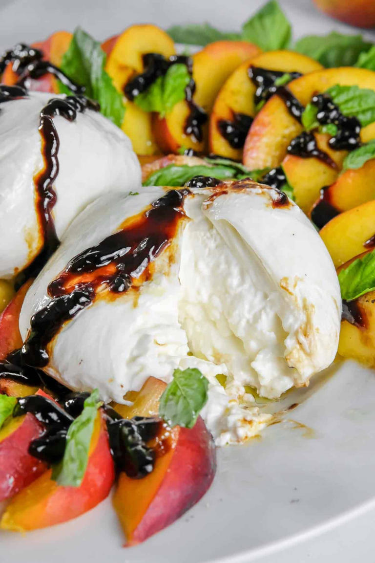 Burrata peach salad