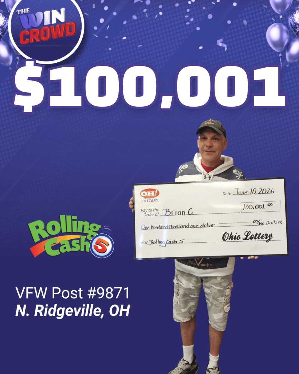 Lottery numbers used in memory of cousin earn Ohio man $100,001