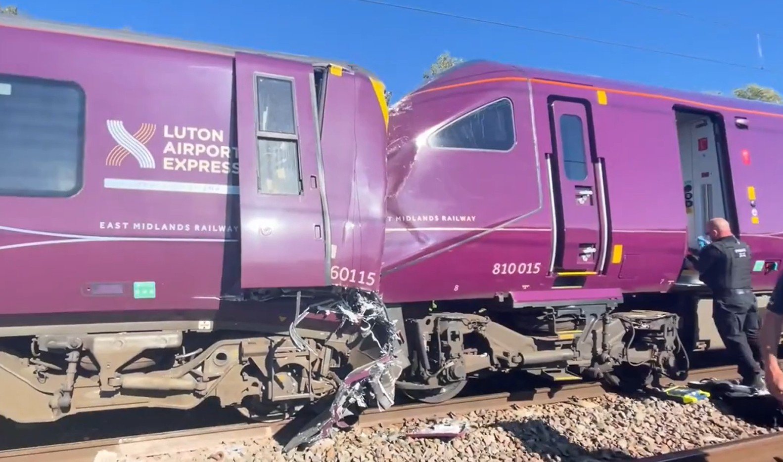 Two trains collide near Bedford with one person dead and 89 others injured