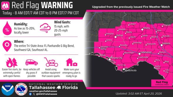 Florida county under horror red flag fire warning with residents told ...