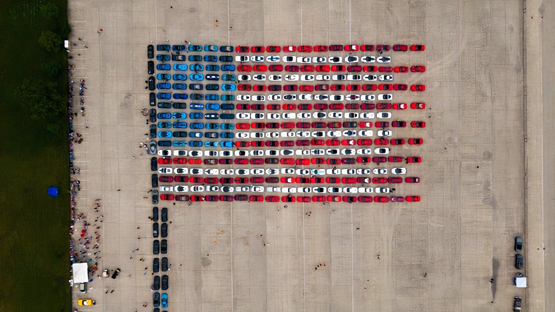 Nearly 300 Corvette owners came together for one very American Flag Day